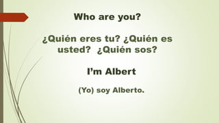 Personal questions with verb to be | PPTX