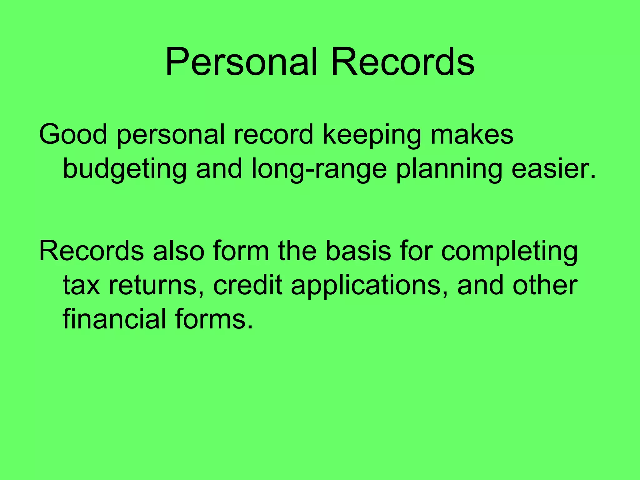 Personal records | PPT