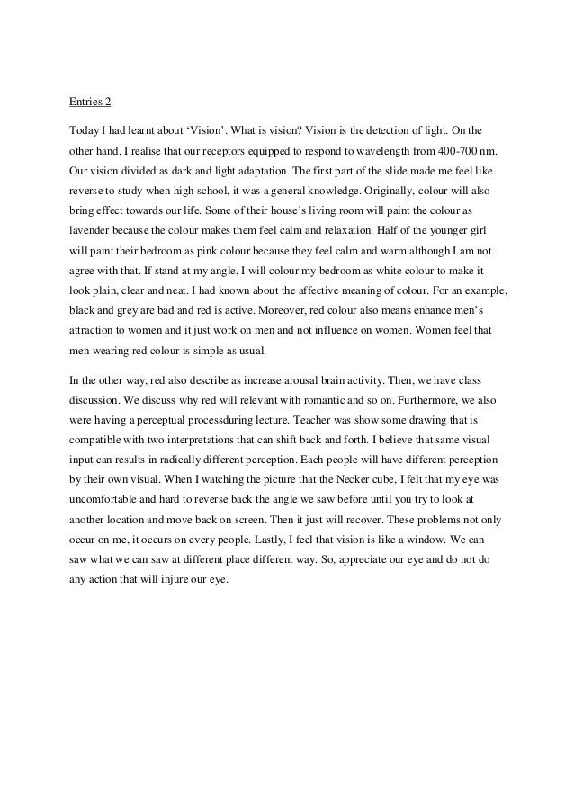 Personal reflection example - vehiclerety