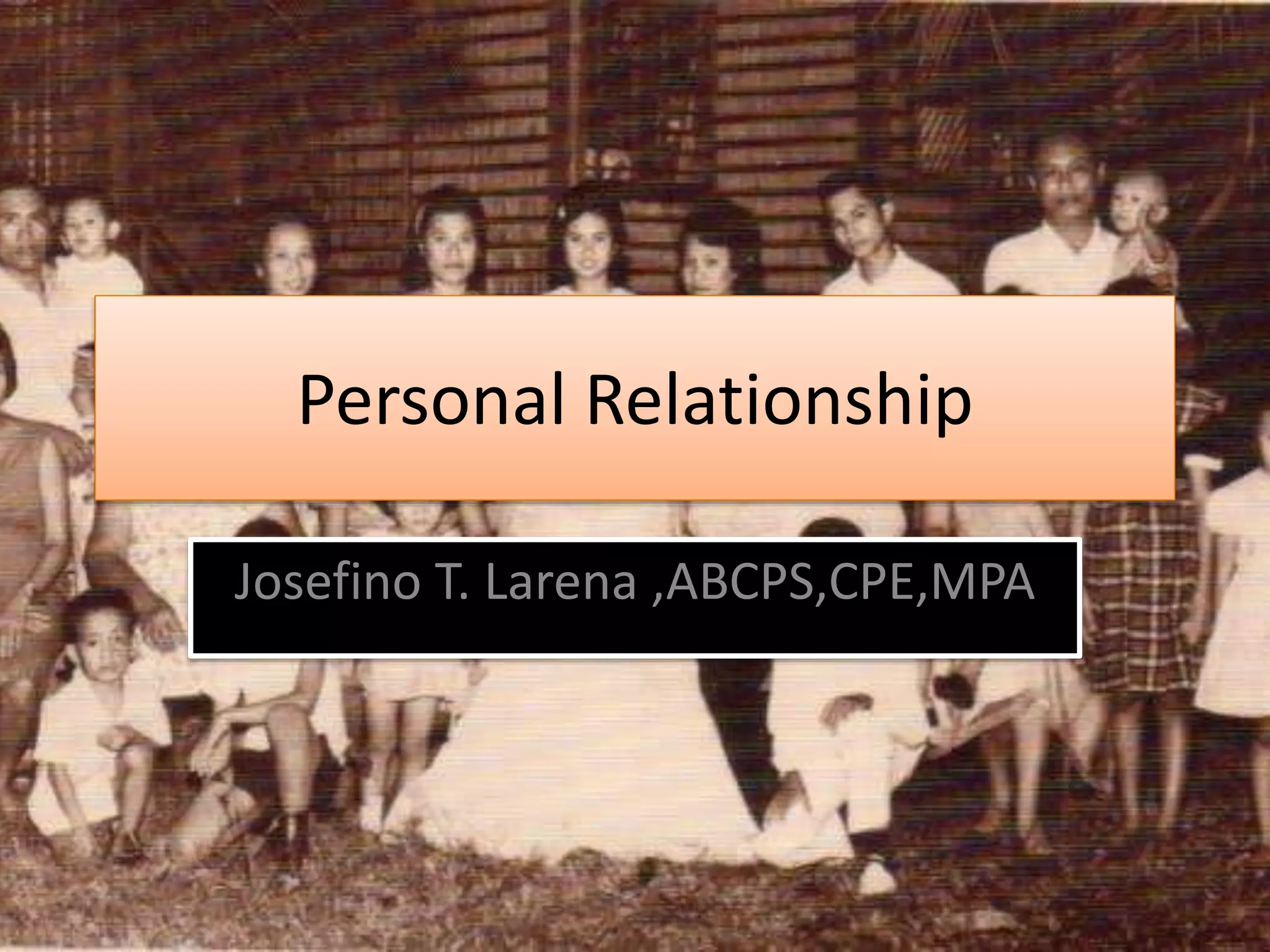 Personal Relationship | PPT