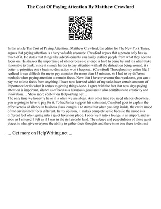 Personal Response Essay Sample - How To Create A | PDF