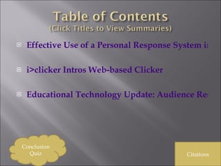 Personal Response Systems In The Classroom | PPT