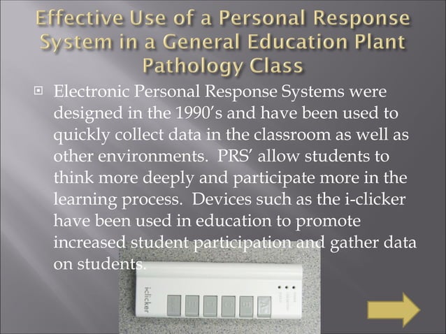 Personal Response Systems In The Classroom | PPT