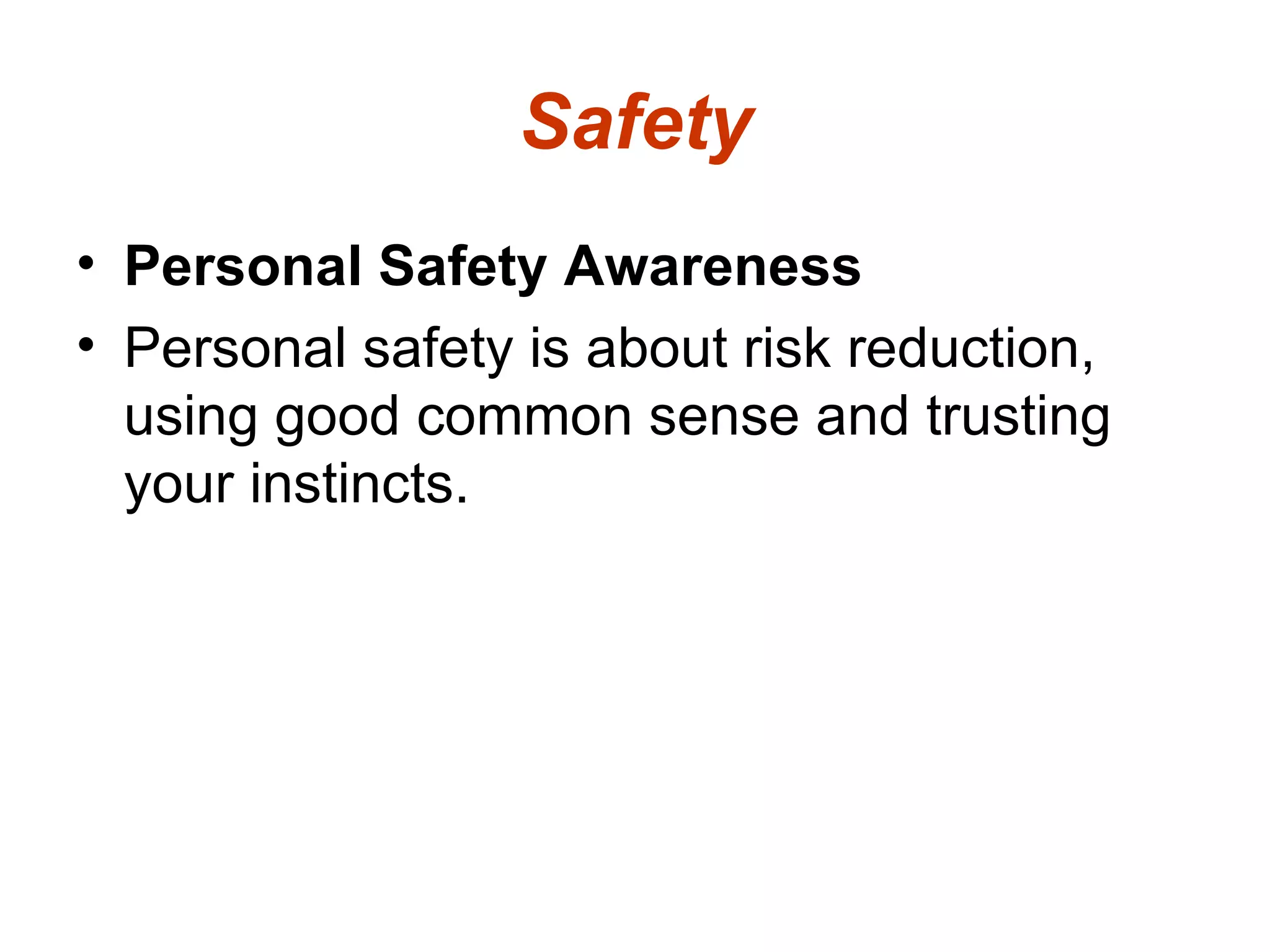 Personal Safety | PPT