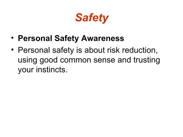 Personal Safety | PPT