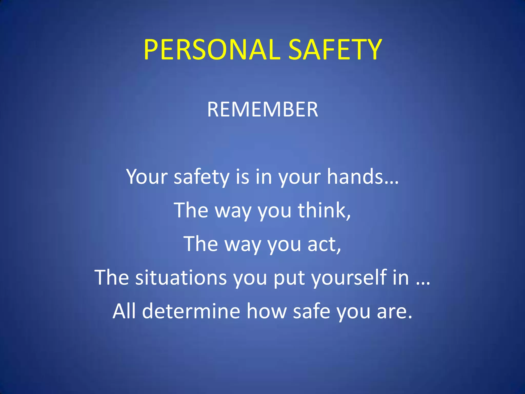 Personal safety | PPTX