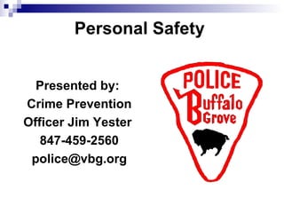 Personal Safety I | PPT | Home Security | Home & Garden