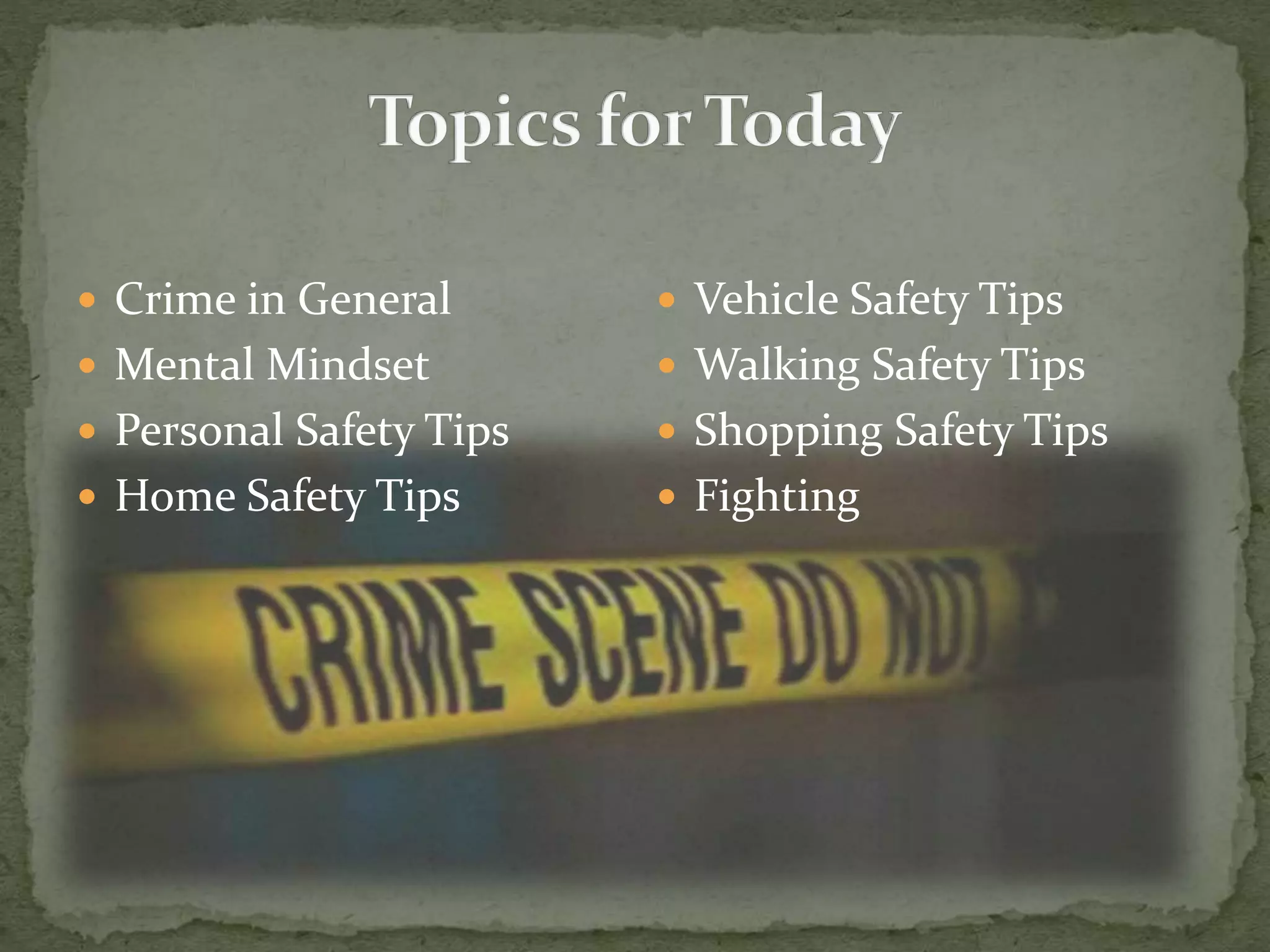 Personal Safety & Awareness | PPTX