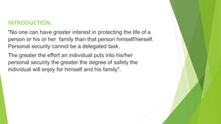 Personal Security & Safety | PPTX