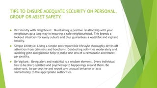 Personal Security & Safety | PPTX