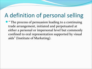 Personal Selling Examples Ppt