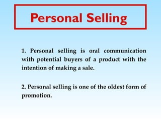 Personal Selling Examples Ppt