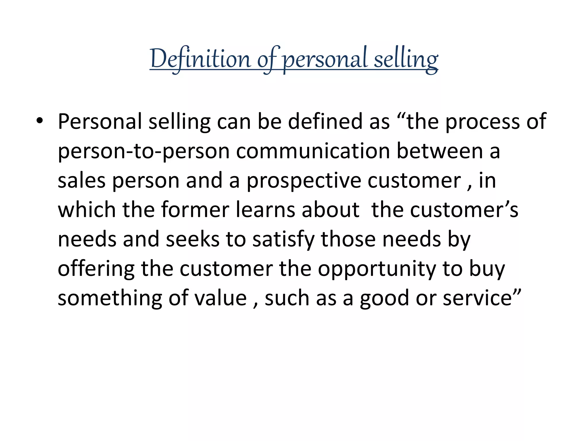 Personal selling- Meaning, definition,objectives of training programs ...