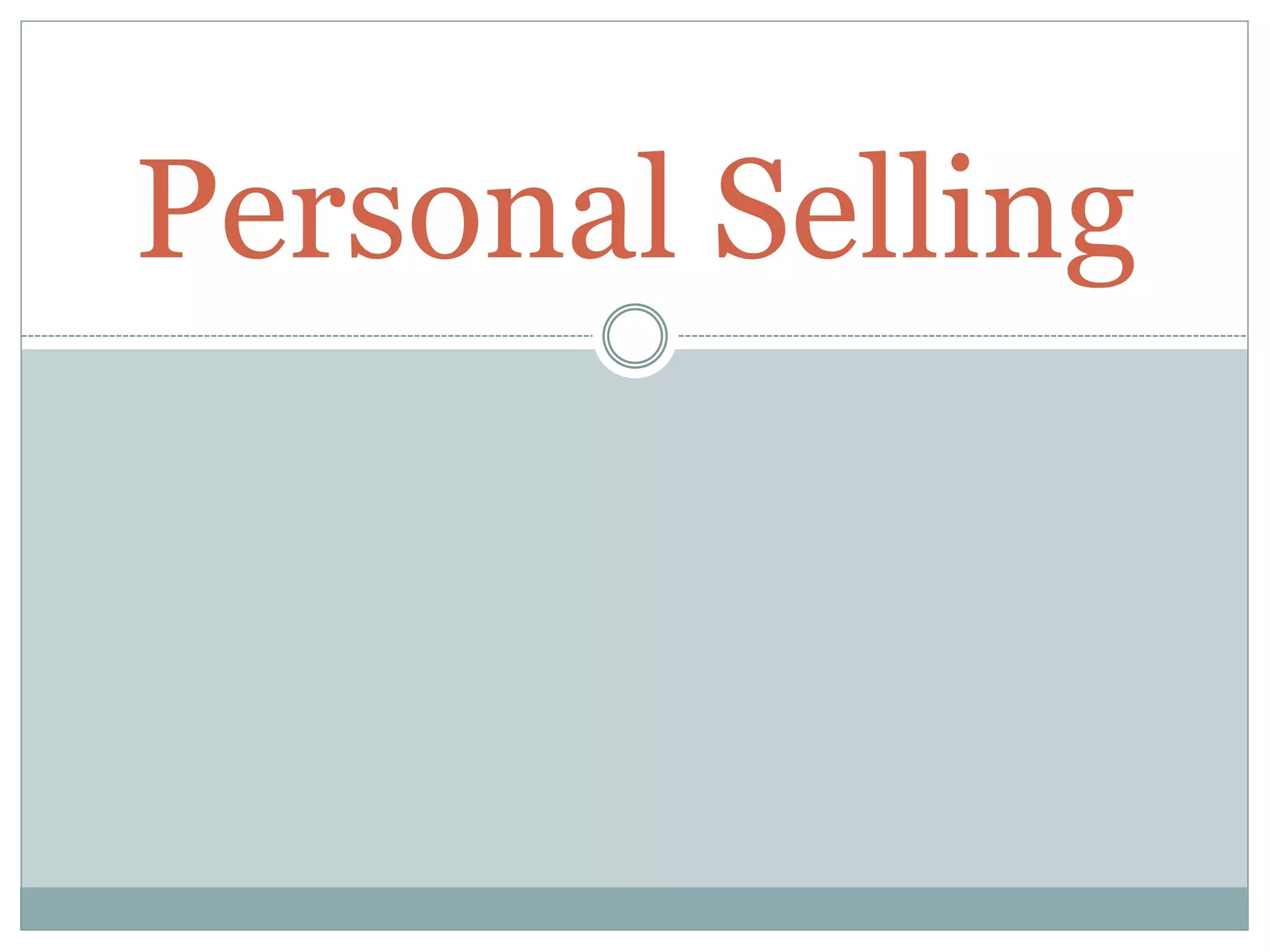 Marketing Management: Delivering and Promoting Product: Personal ...