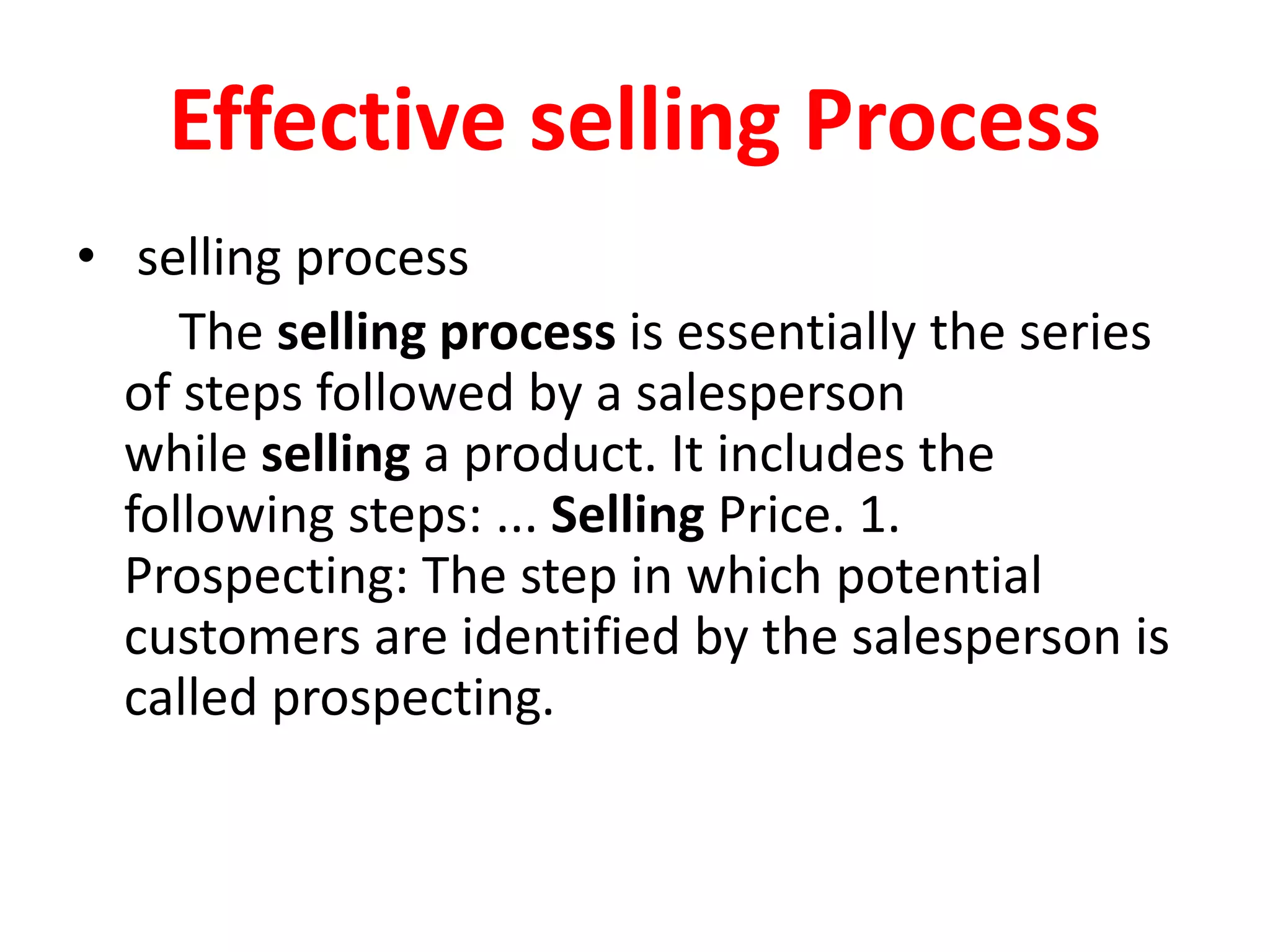 Personal selling process | PPTX