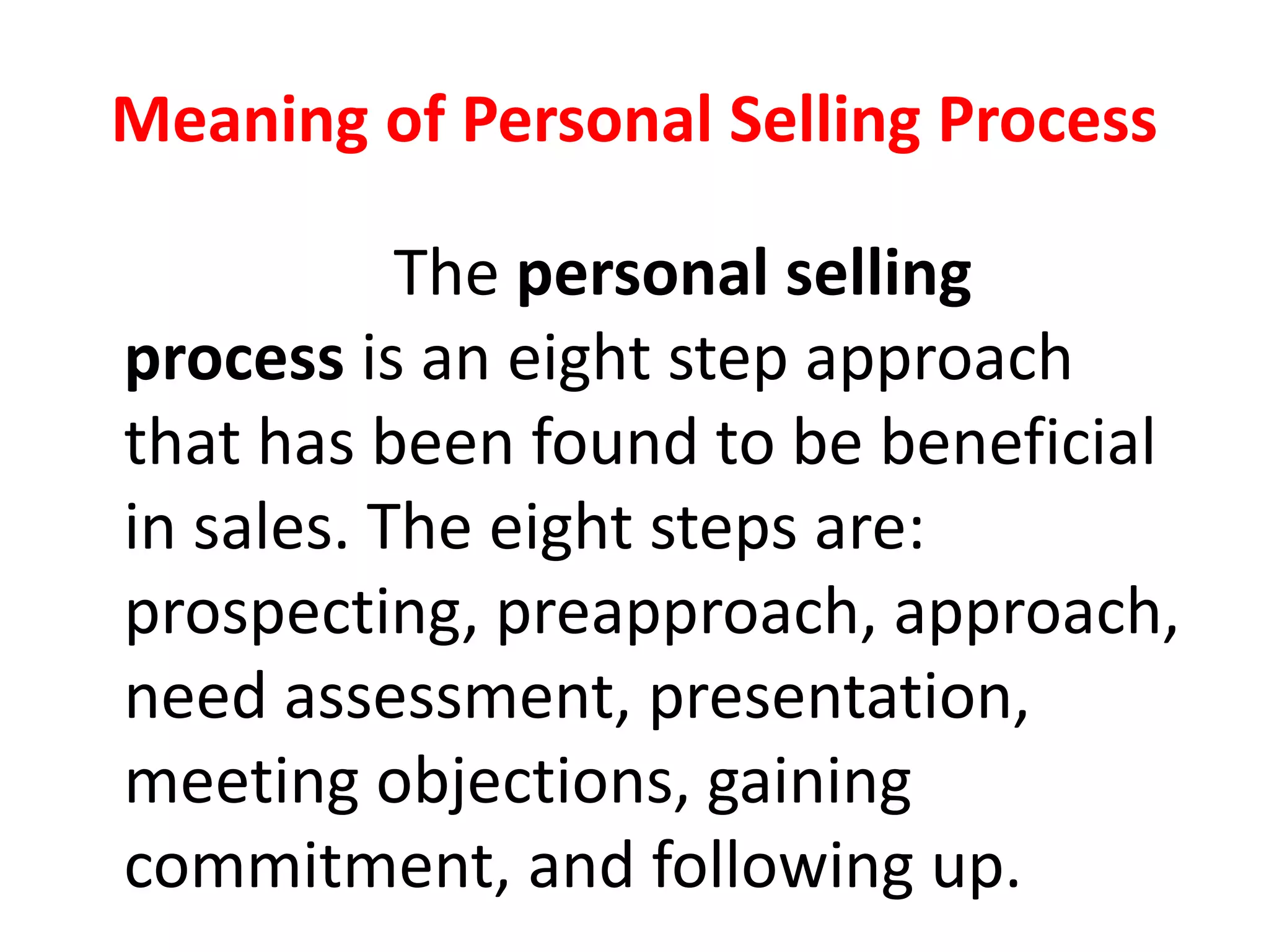 Personal selling process | PPTX