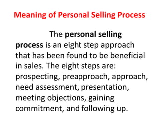 Personal selling process | PPTX