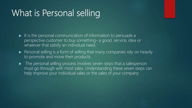 Personal selling process | PPT