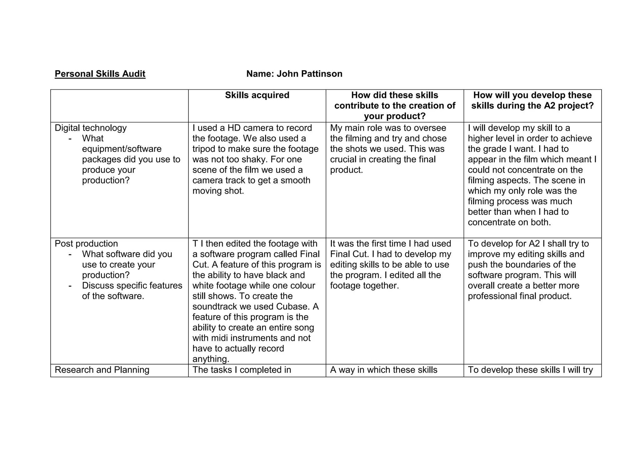 Personal skills audit | PPT