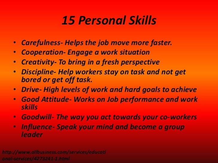 Personal skills you need on the job