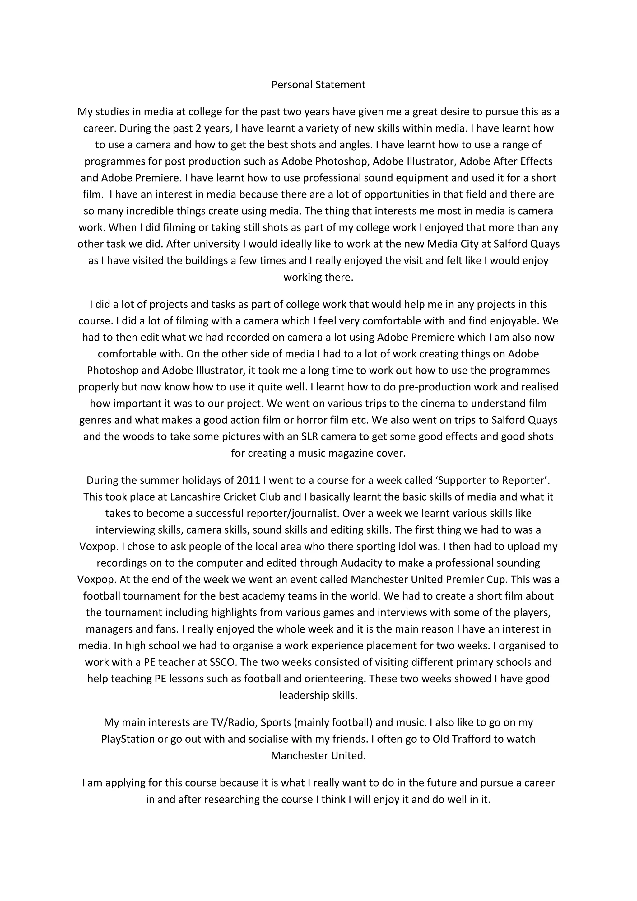 Personal statement | DOCX