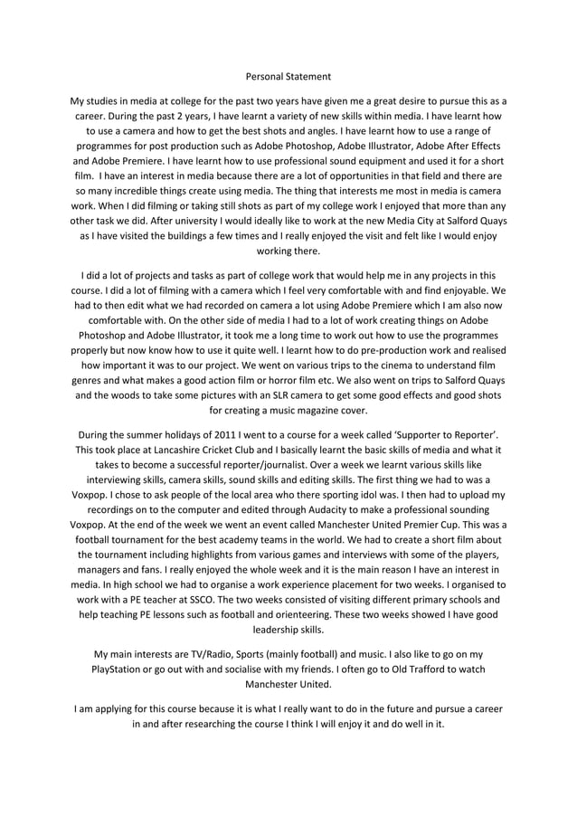 Personal statement | DOCX