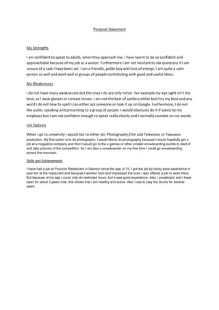Personal statement | PDF