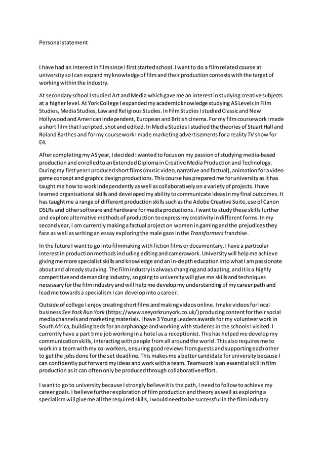 Personal statement | DOCX