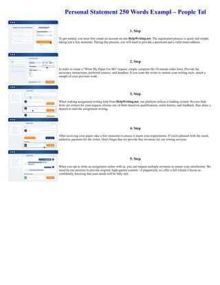 Personal Statement 250 Words Exampl People Tal | PDF