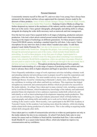 Personal Statement 4th Draft | PDF