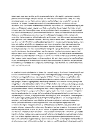 Personal statement (autosaved) | DOCX | Video Production | Content ...