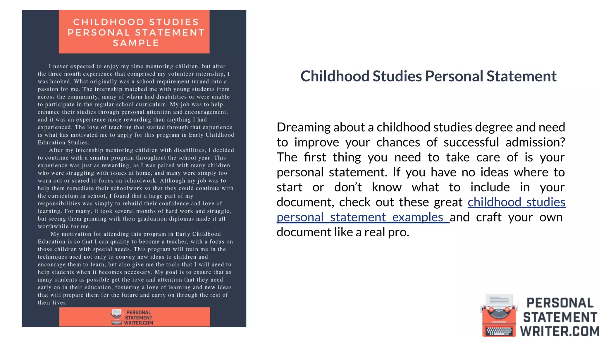 Great Collection of the Best Personal Statement Examples | PDF