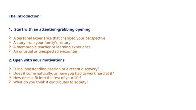 Personal Statement Brief Pptx For Writing Ppt