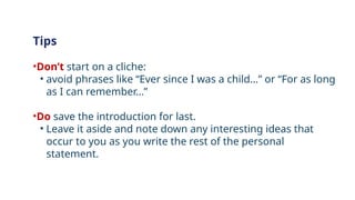 Personal Statement (Brief).pptx for writing | PPT