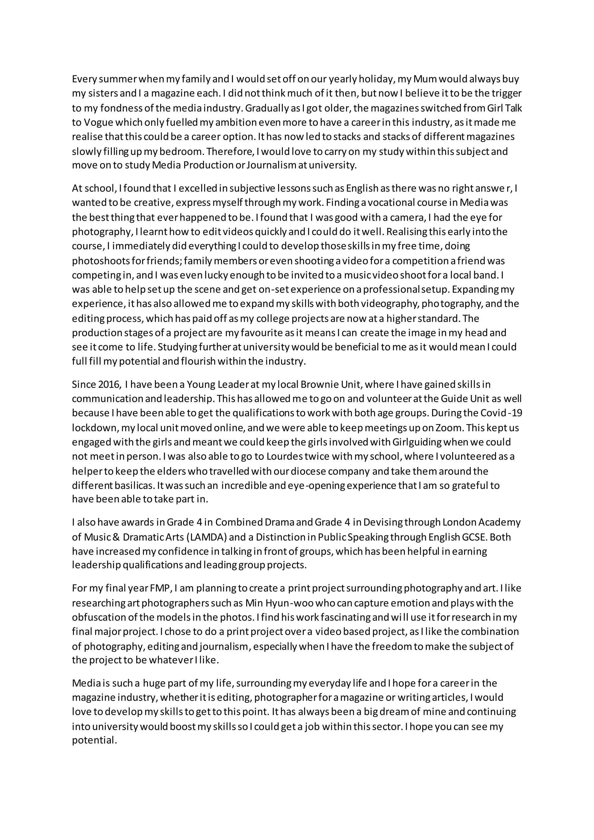 Personal statement draft 3 | PDF