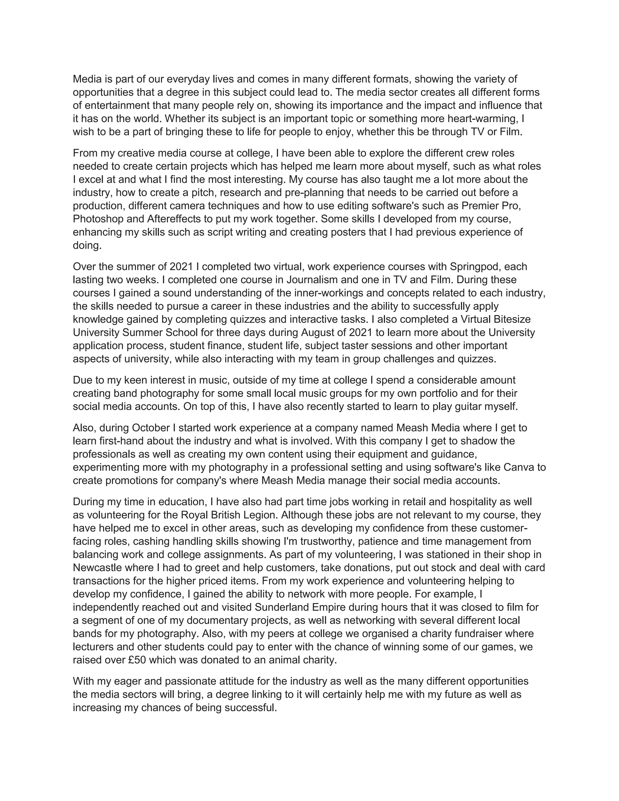 Personal Statement Draft 3 | PDF