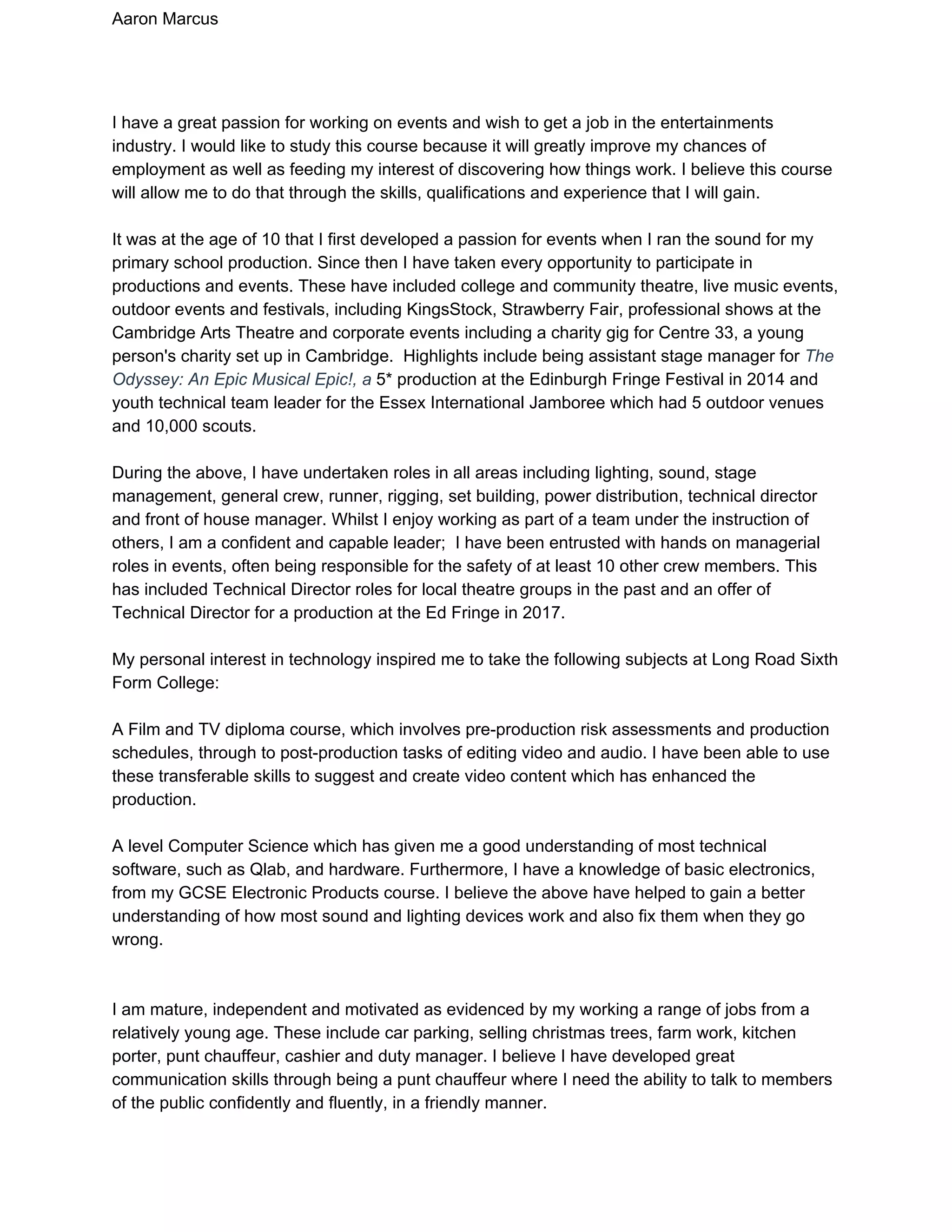 Personal Statement | PDF