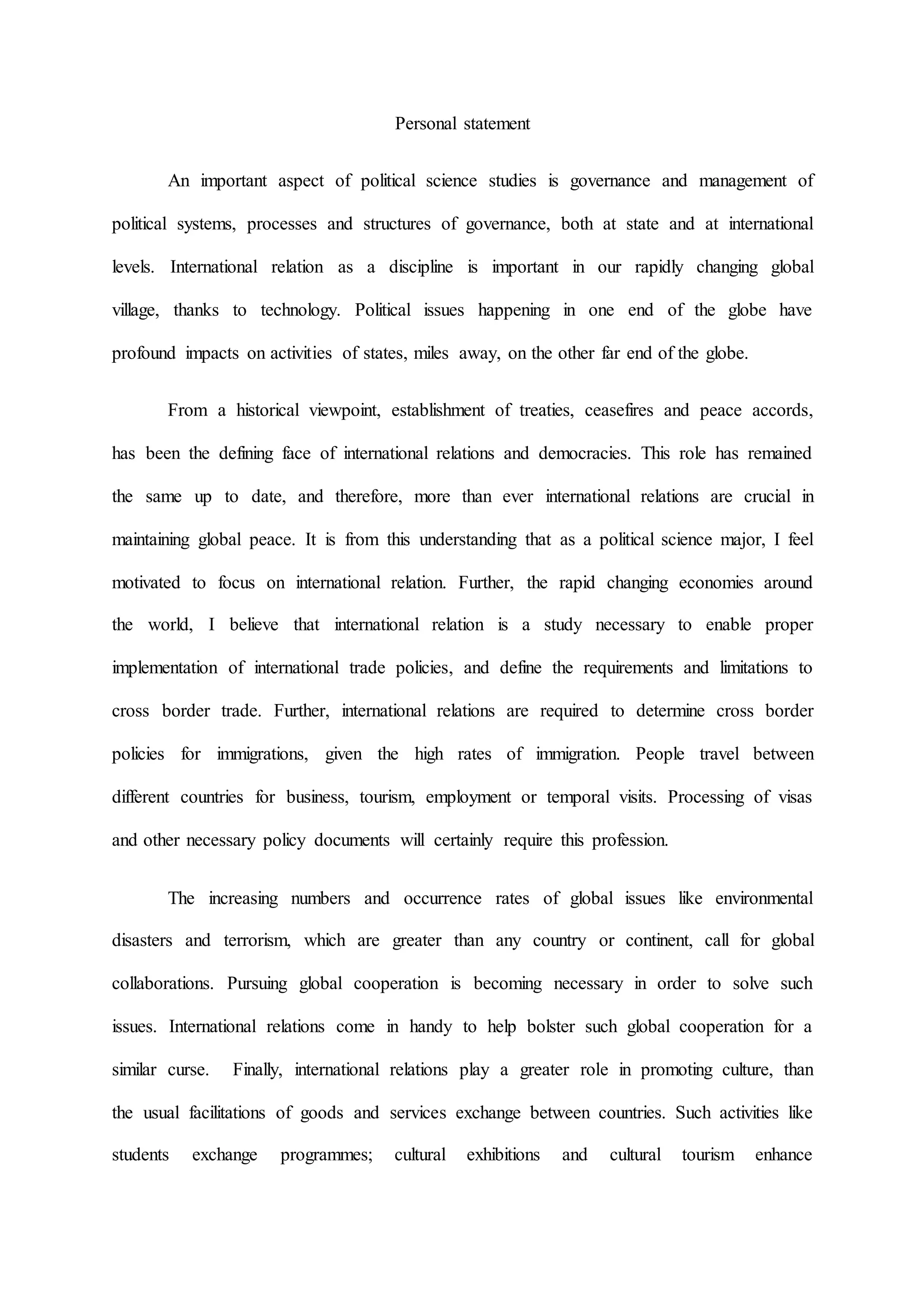 Personal statement essay | PDF