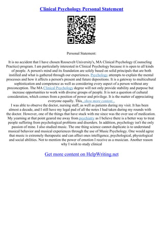 Personal Statement Essay Examples