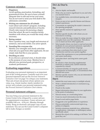 Personal statement format | PDF | Resume Writing and Advice | Job Search