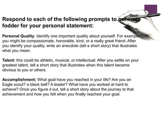 Personal statement presentation | PPTX