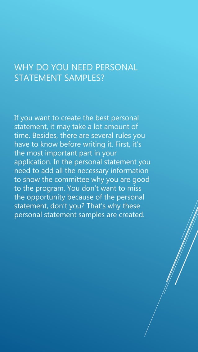 Personal Statement Samples that Guarantee Success | PDF