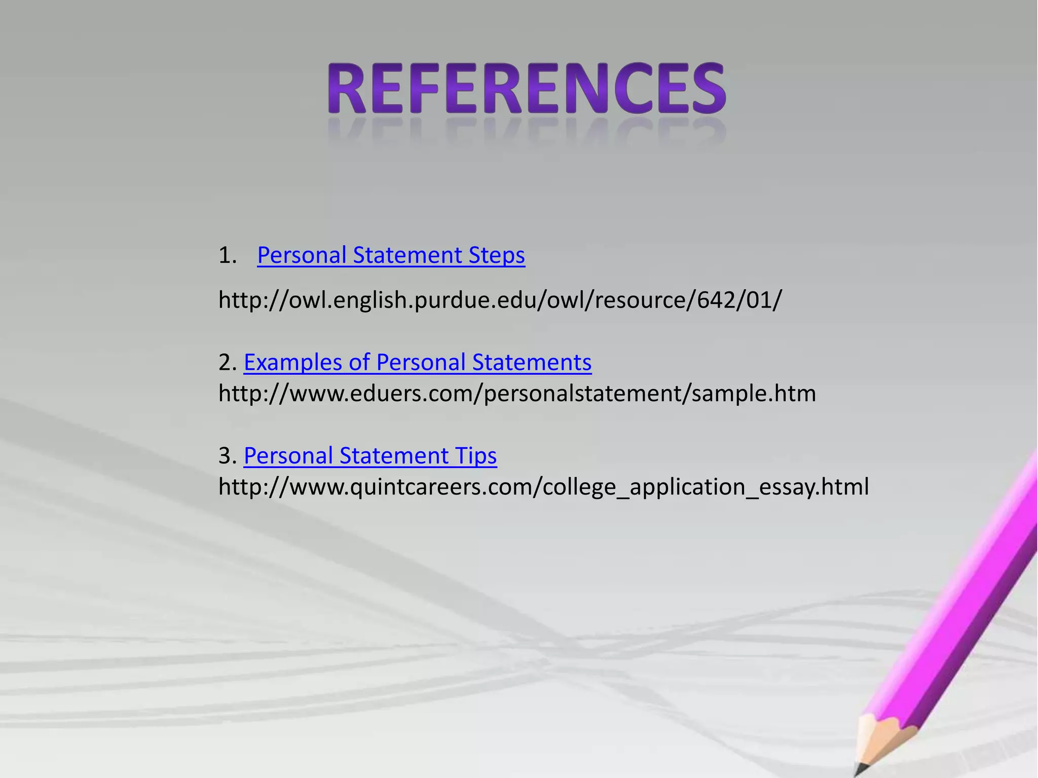 Writing a Personal Statement | PPTX