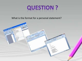 Writing a Personal Statement | PPTX