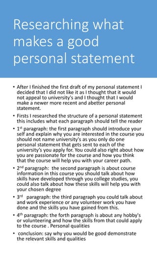 personal statements powerpoint.pptx | College Planning | College Education