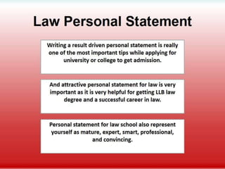 Personal Statement Tips for Law School Applicants | PPT