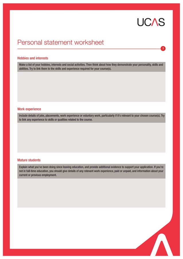 Personal statement worksheet | PDF
