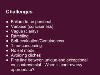 Graduate School Personal Statements: Purpose, Strategies, Utililty | PPT