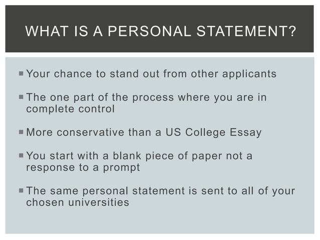 Personal Statement Workshop 2015 Part 2 | PPT