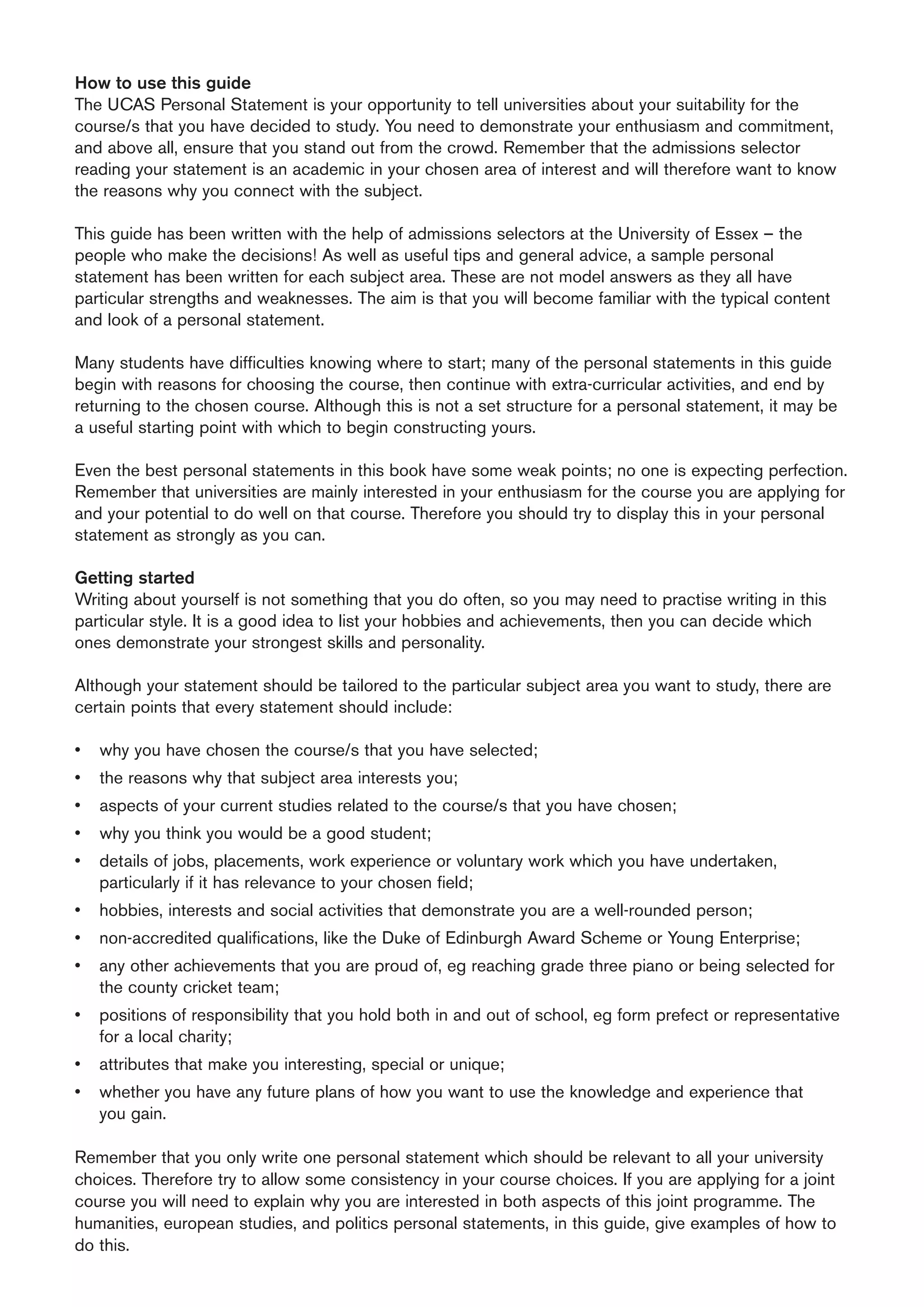 Personal Statement Writing Guide | PDF | Free Download